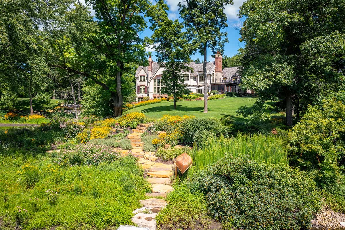 Native Plantings Grace Outcropping Stone Steps - Van Zelst
